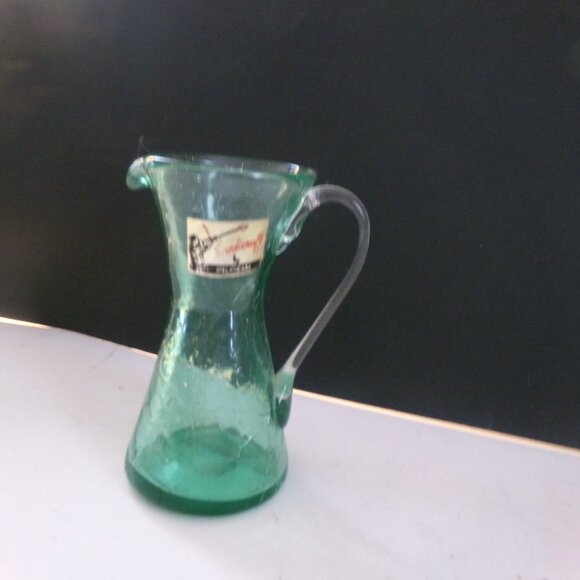 Pilgram glass | Accents | Vintage Teal Blue Pilgram Crackle Glass ...